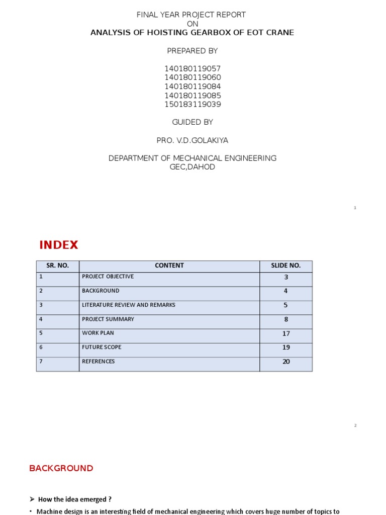 Final Year Project Report | PDF | Gear | Transmission (Mechanics)