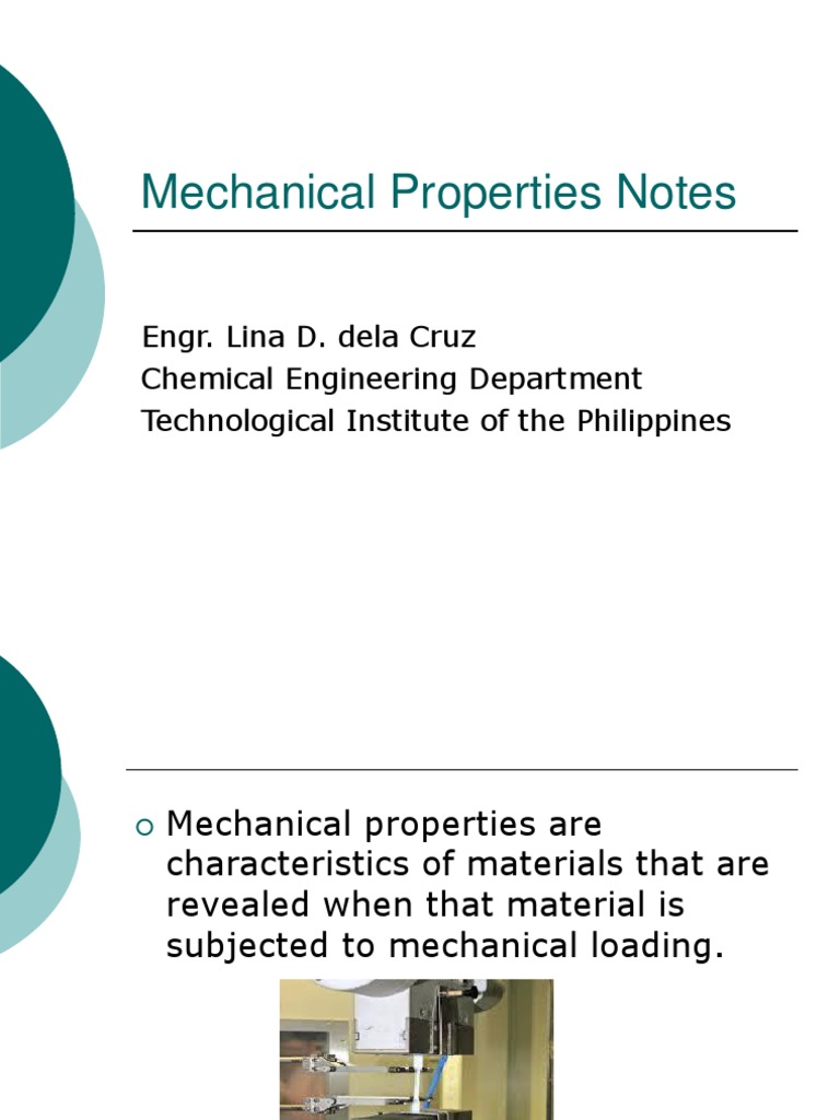 Mechanical Properties DEFINITIONS | PDF | Deformation (Engineering ...