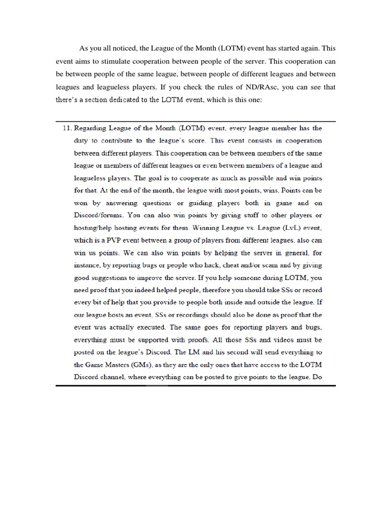 LOTM Guide PDF | PDF | Leisure | Sports