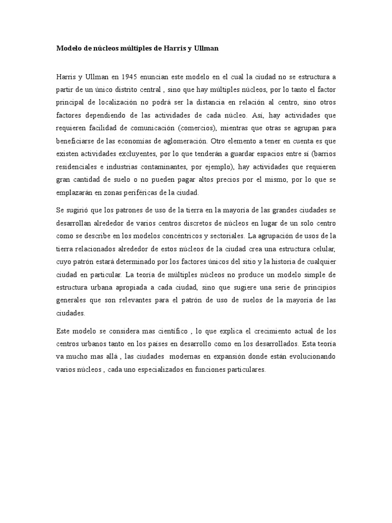 Modelo de Núcleos Múltiples de Harris y Ullman 20 | PDF | Transporte ...