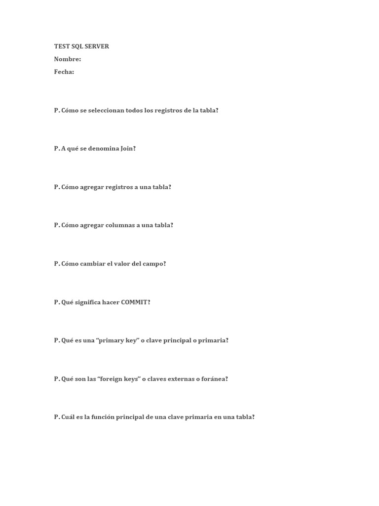 Test Sql Server Pdf