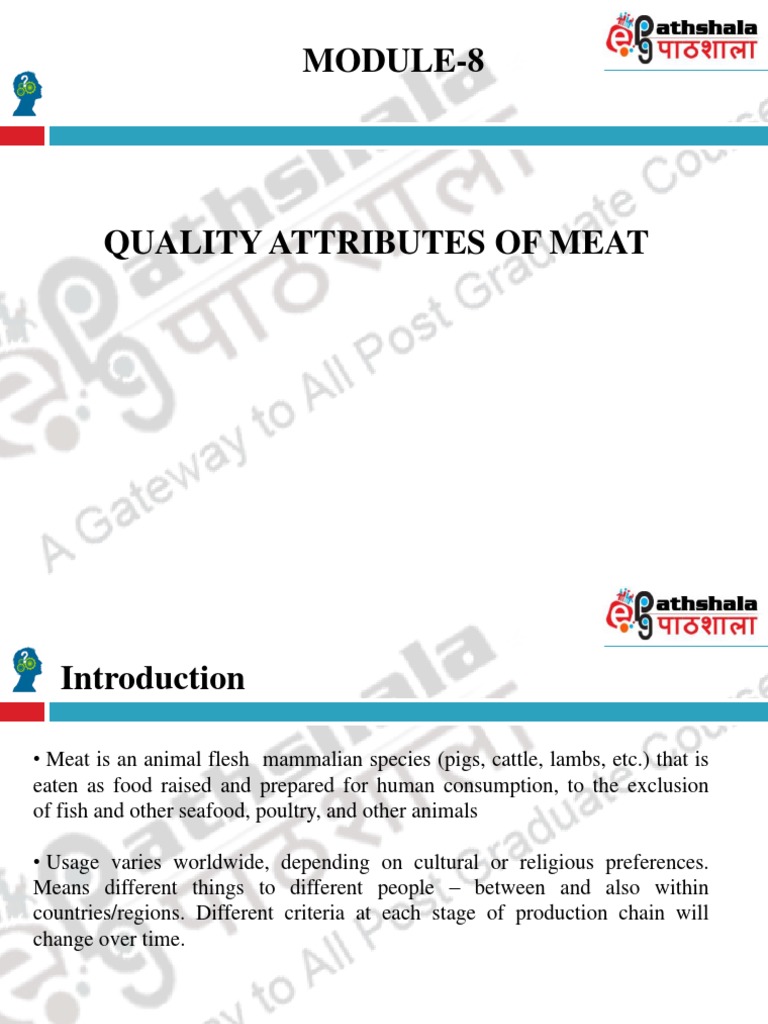 Quality Attributes of Meat PDF | PDF | Meat | Food Industry