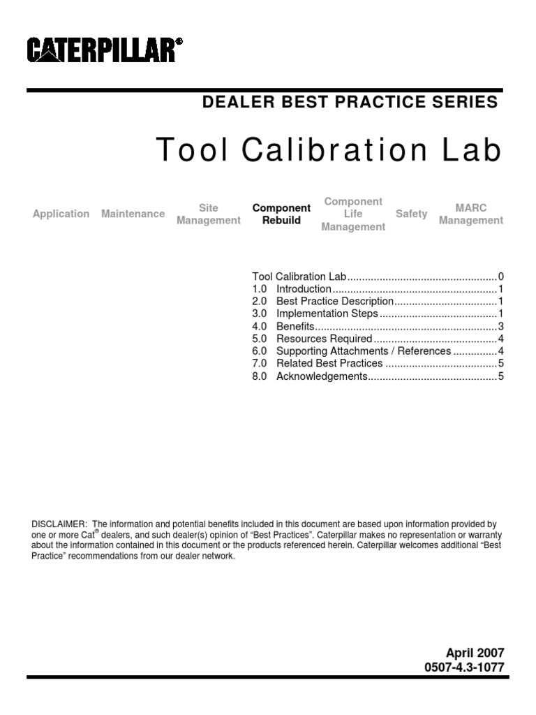 Tool Calibration Lab PDF | Download Free PDF | Calibration | Pressure ...