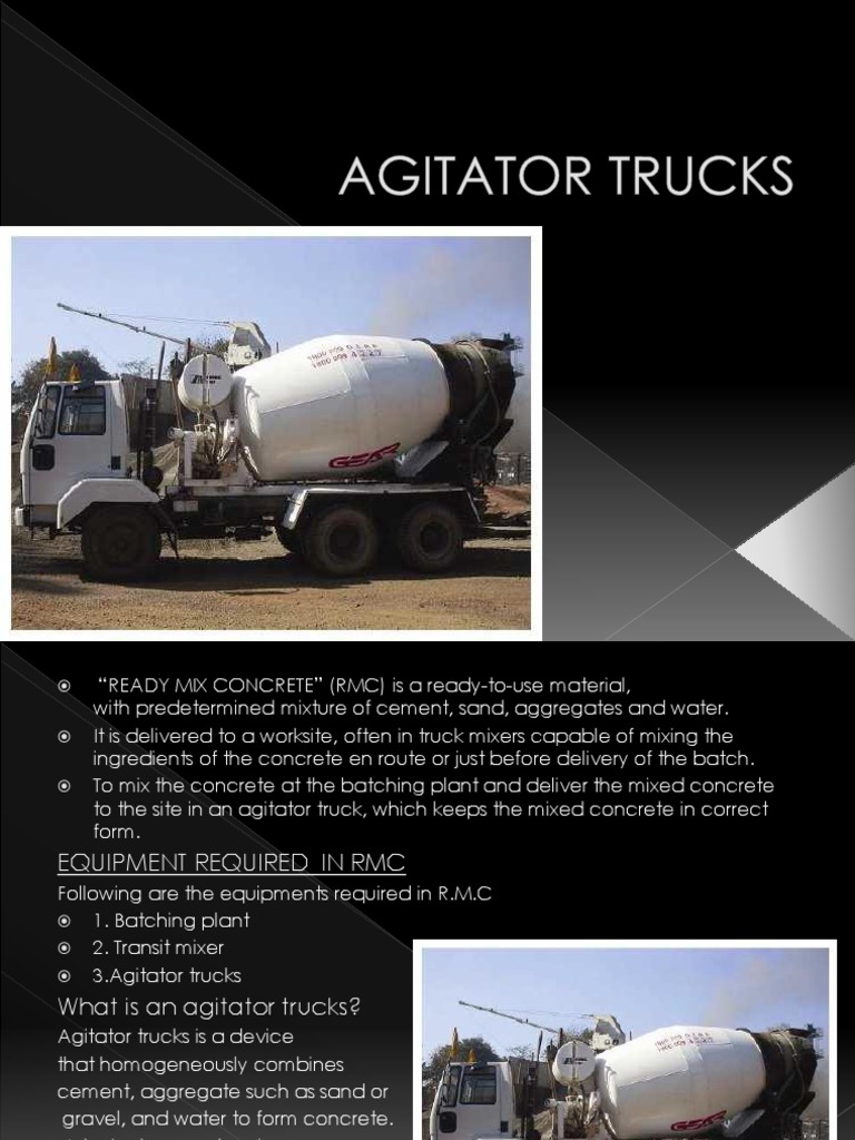 RMC Agitator Trucks Overview | PDF