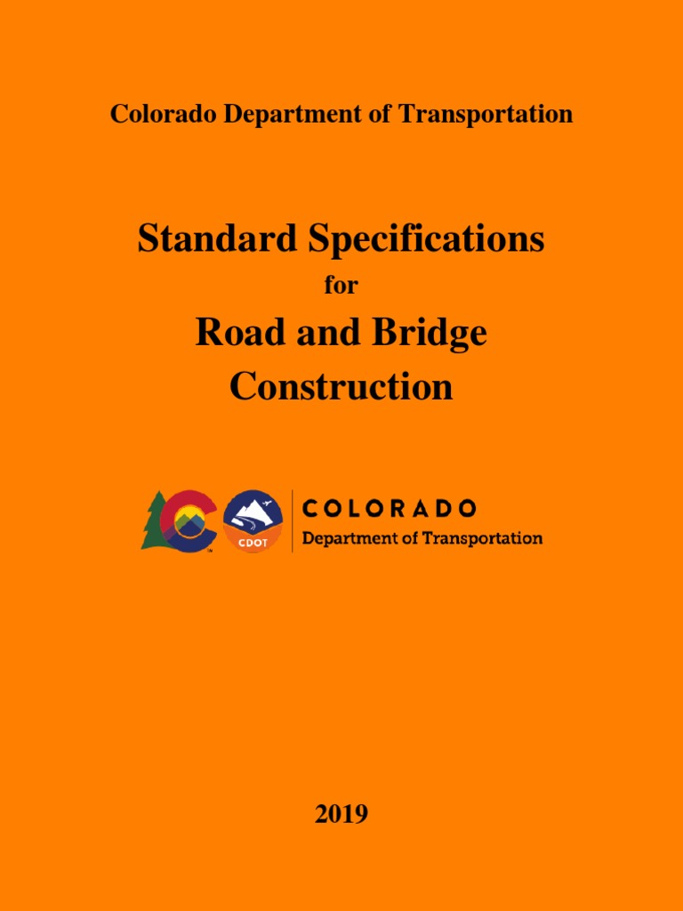 CDOT 2019 Standard Specifications PDF | Download Free PDF | Road ...