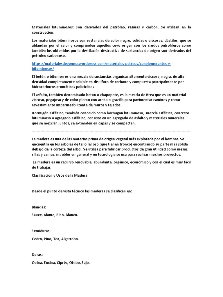 Materiales bituminosos y su uso en la construcción | PDF | Asfalto ...