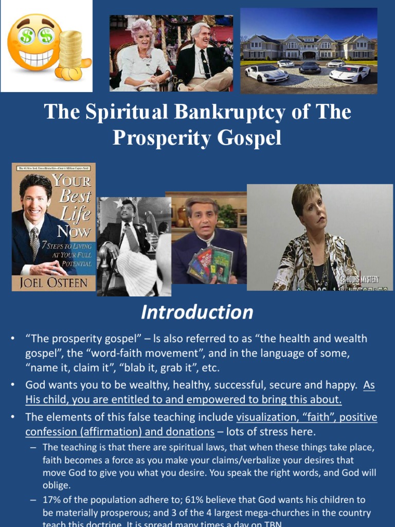 The Spiritual Bankruptcy of The Prosperity Gospel PDF | PDF ...