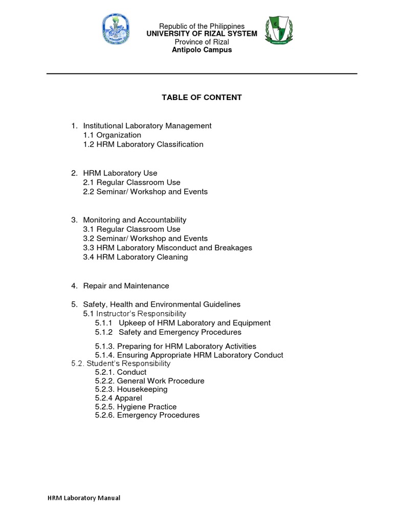 HRM Lab Manual | PDF | Breads | Laboratories