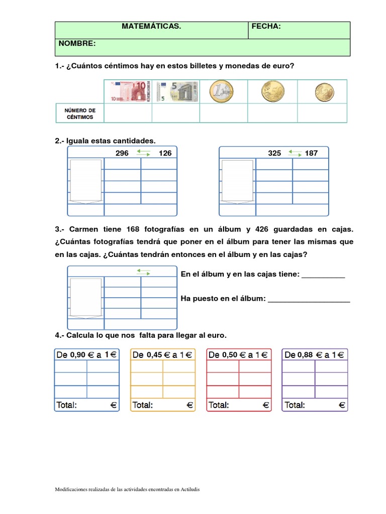 Matematicas ABN Segundo de Primaria | PDF | Zona euro | Euro