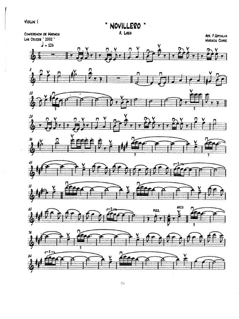 Novillero by MARIACHI COBRE - Violines PDF | PDF