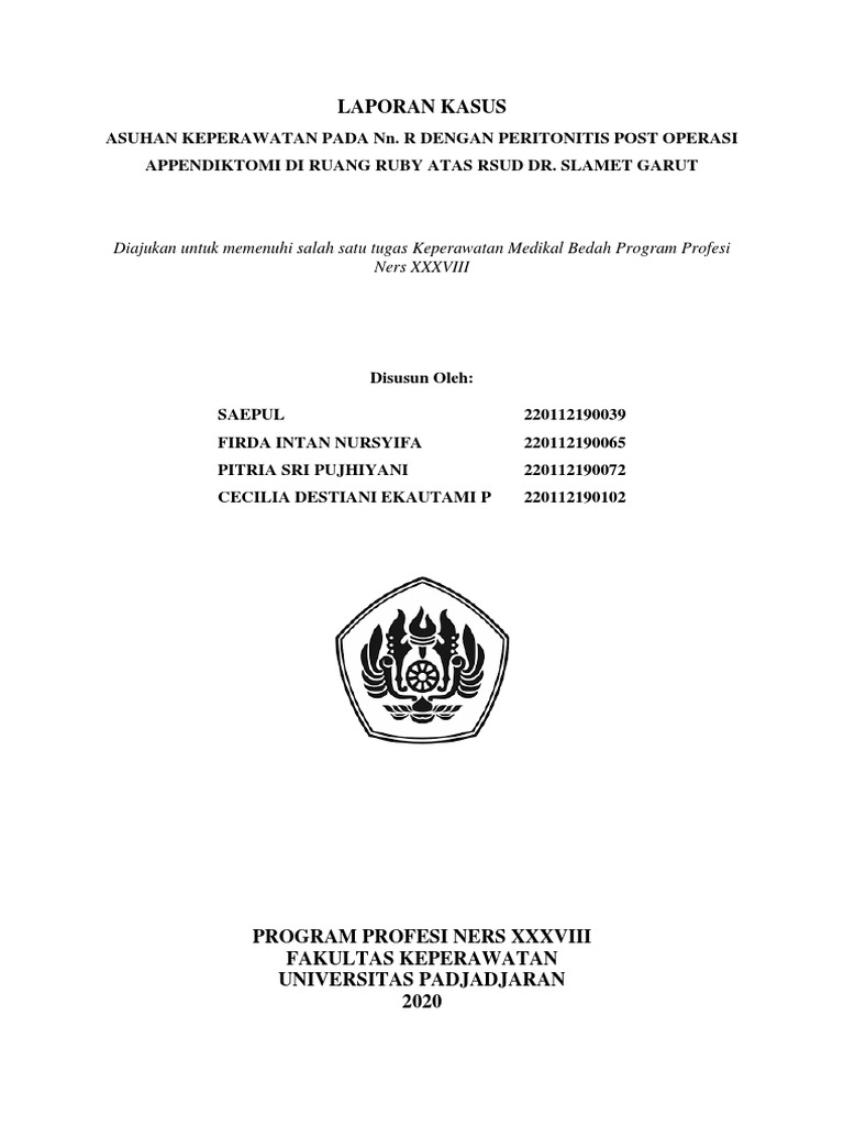 Asuhan Keperawatan Peritonitis Pasca Operasi | PDF | Sains & Matematika