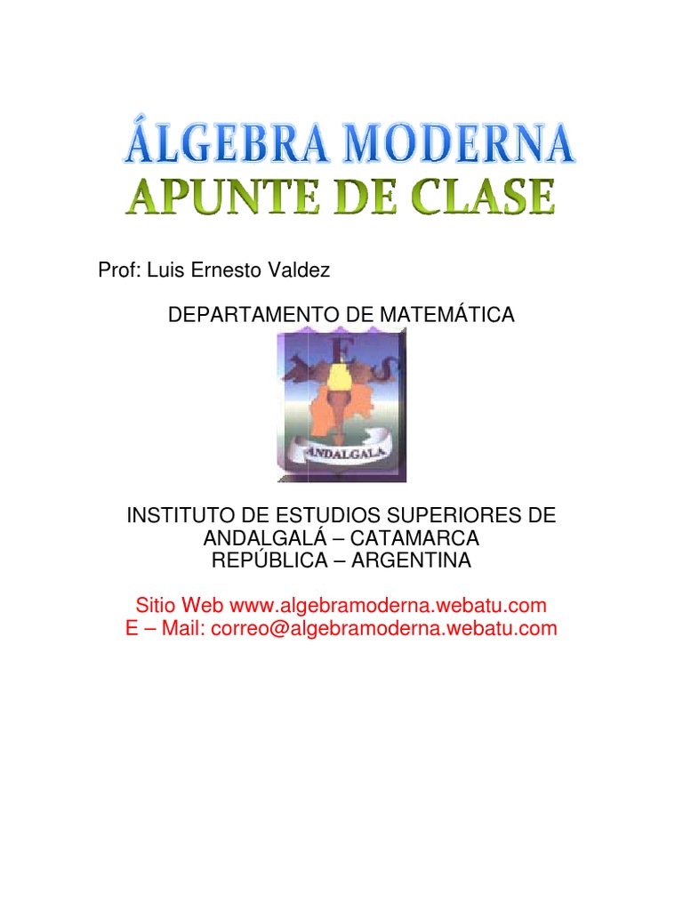 Algebra Moderna - Luis Valdez PDF | PDF | Proposición | Si y solo si