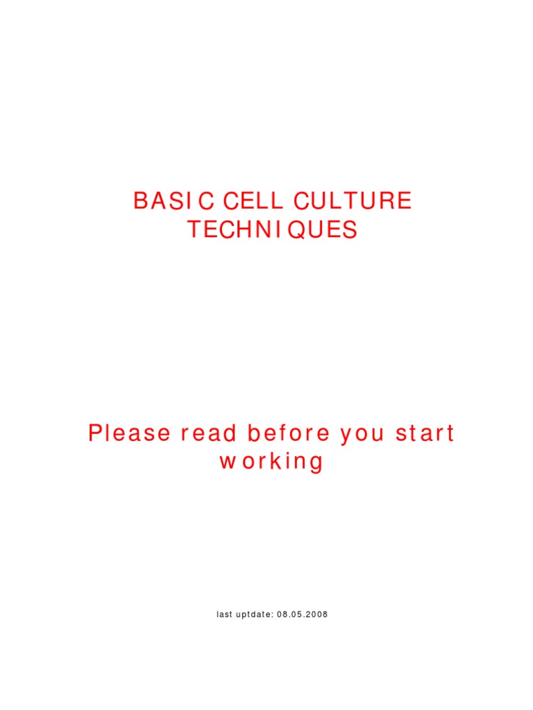 Basic Cell Culture Techniques | PDF | Cell Culture | Staining