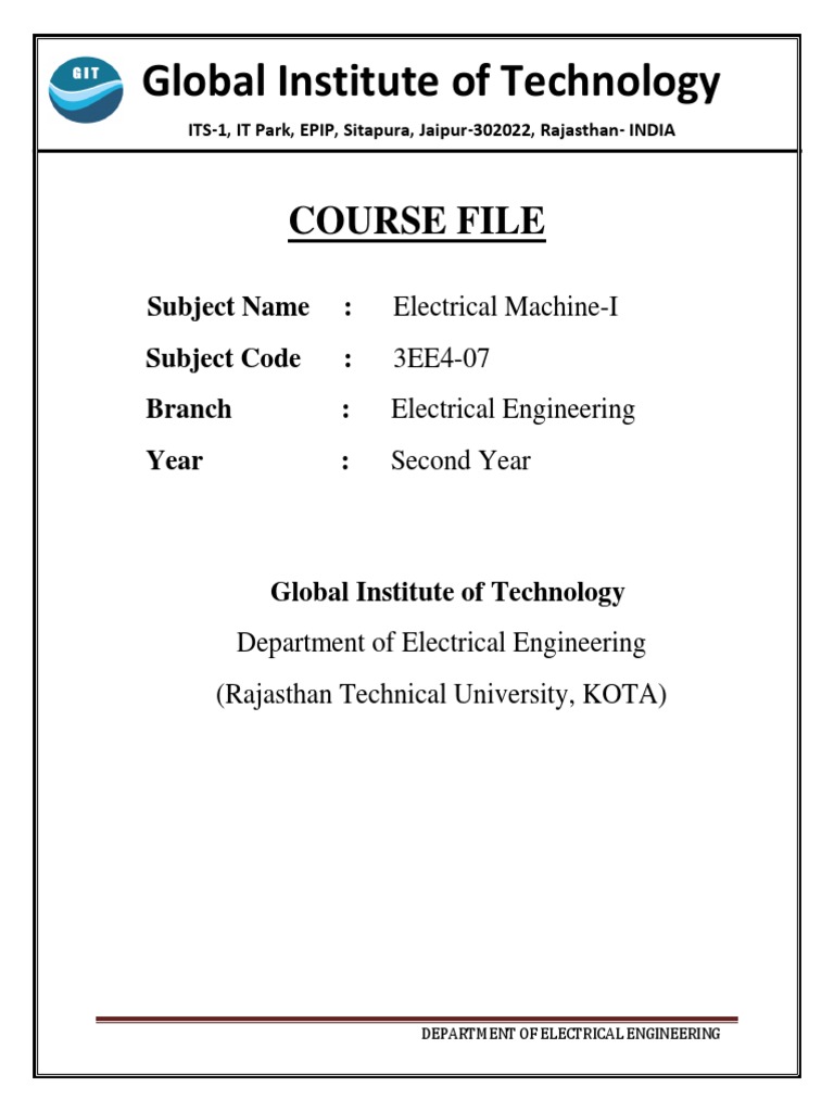 Course File Sample | Download Free PDF | Electrical Equipment | Physics