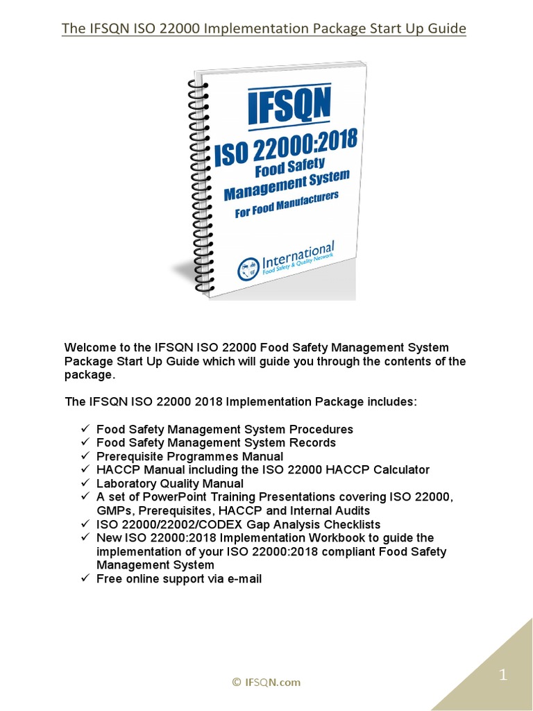 ISO 22000 Implementation Package Start Up Guide Sample | PDF | Hazard ...