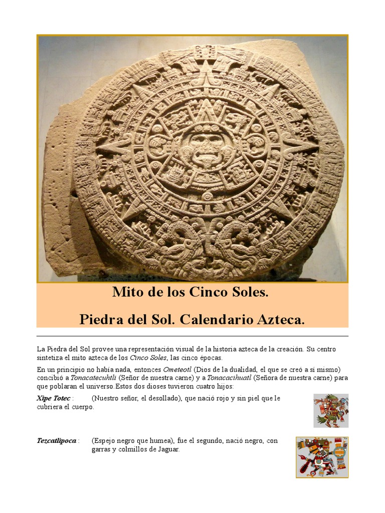 Piedra Del Sol. Calendario Azteca. | PDF | Politeísmo | azteca