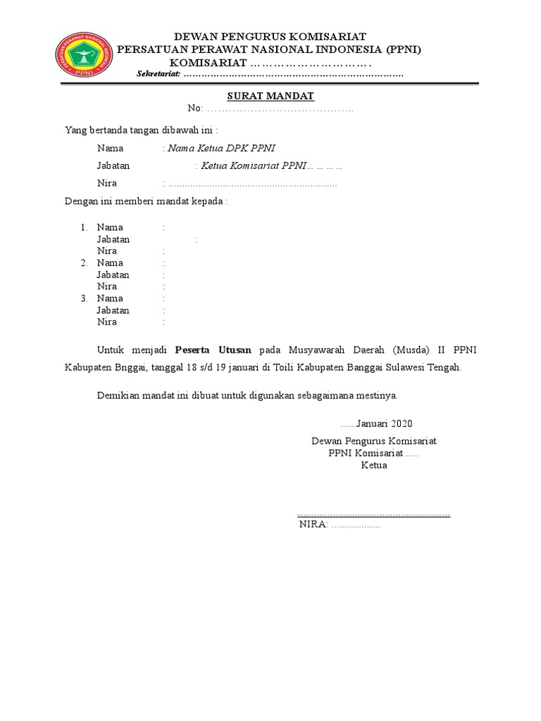 Contoh Surat Mandat | PDF
