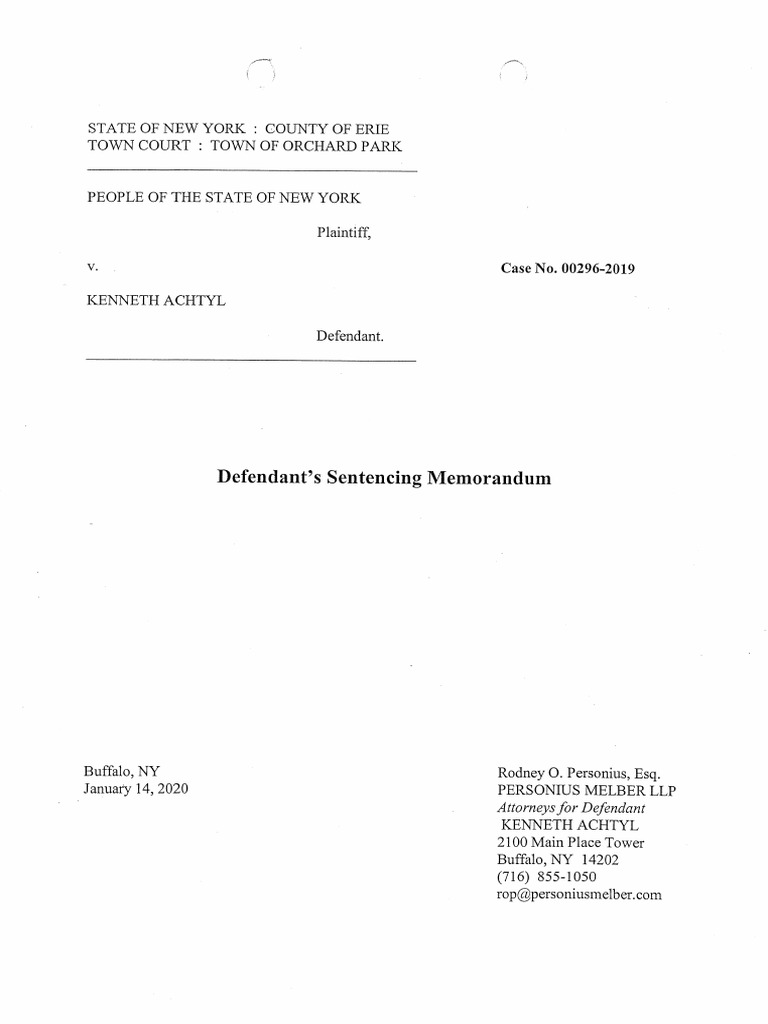 Achtyl Sentencing Memo - Redacted | PDF
