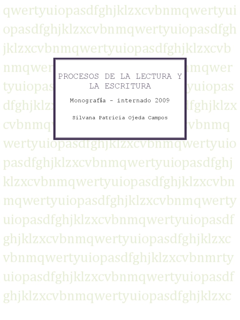 Procesos de La Lectura y Escritura | PDF | Palabra | Oración (Lingüística)