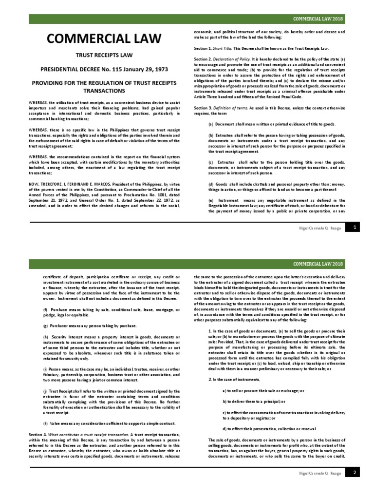 5 Commercial Law Codal PDF | PDF | Security Interest | Receipt