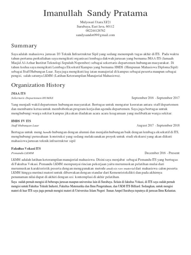 Imanullah Sandy Pratama Porto | PDF