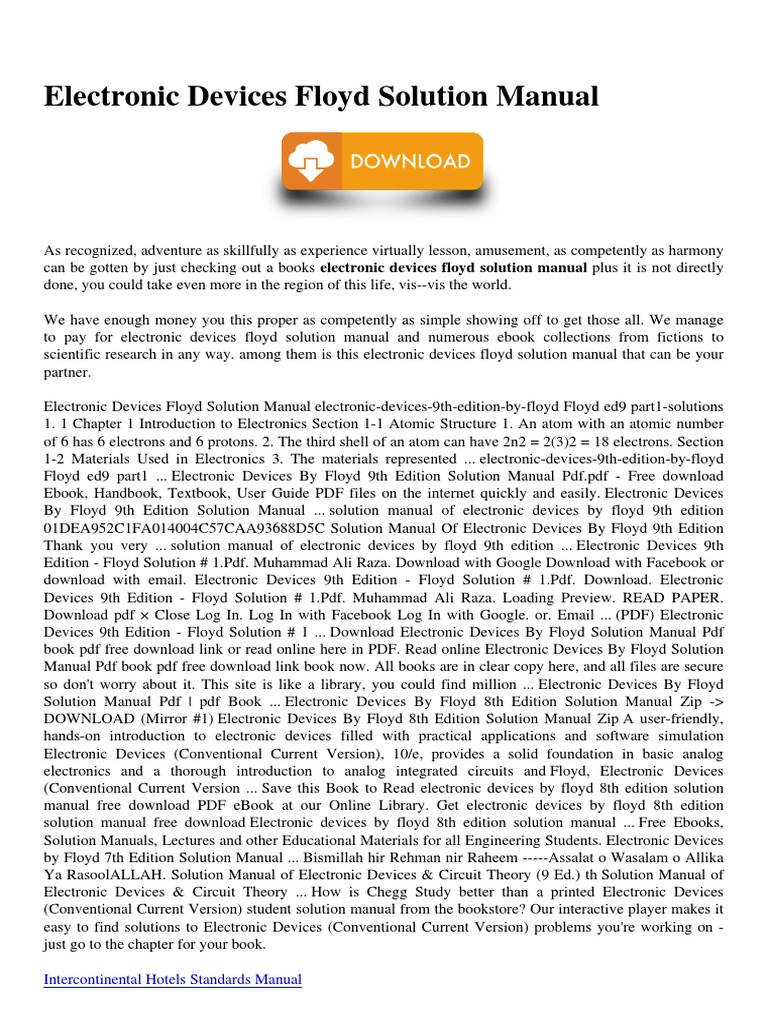 Floyd's Electronic Devices Solution Manual | PDF | E Books | Books