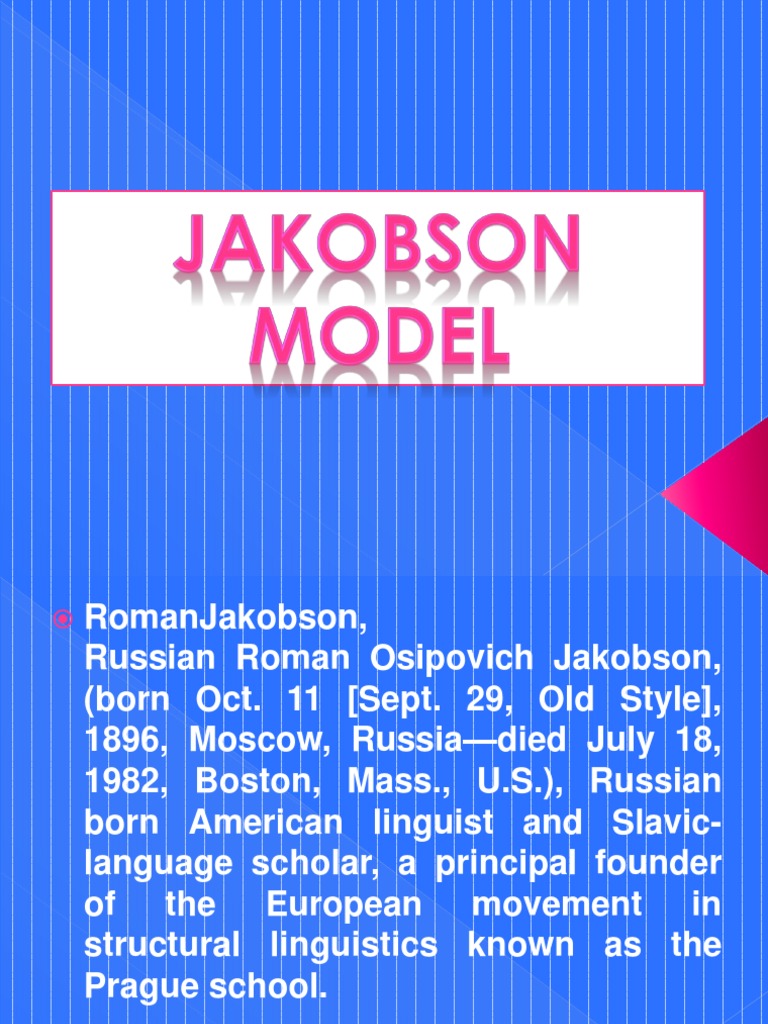Jakobson Model | PDF | Symbols | Linguistics