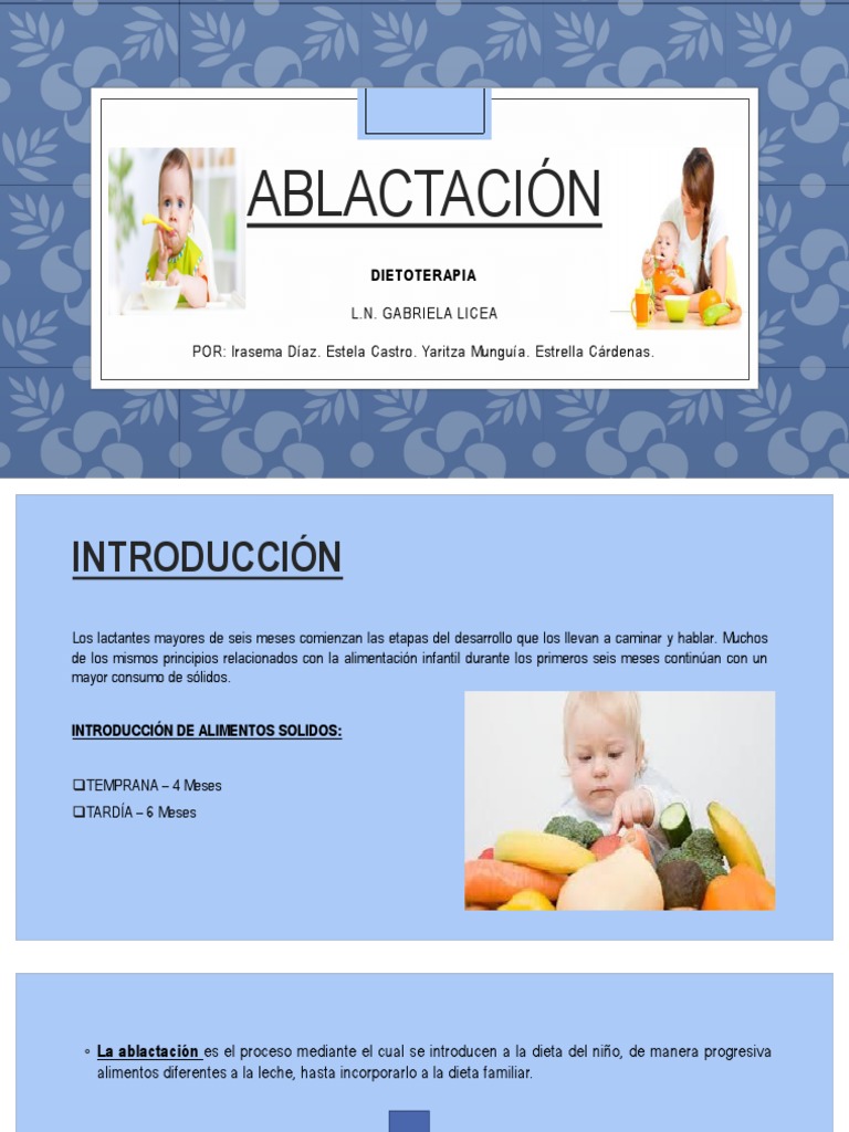 Proceso de Ablactación en Lactantes | PDF | Nutrición | Dieta y nutrición