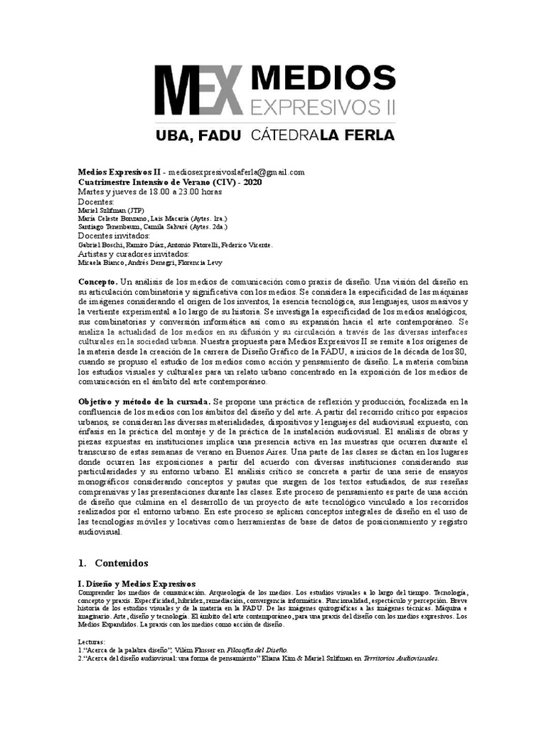Curso de Medios Expresivos II | PDF | Diseño | Ensayos