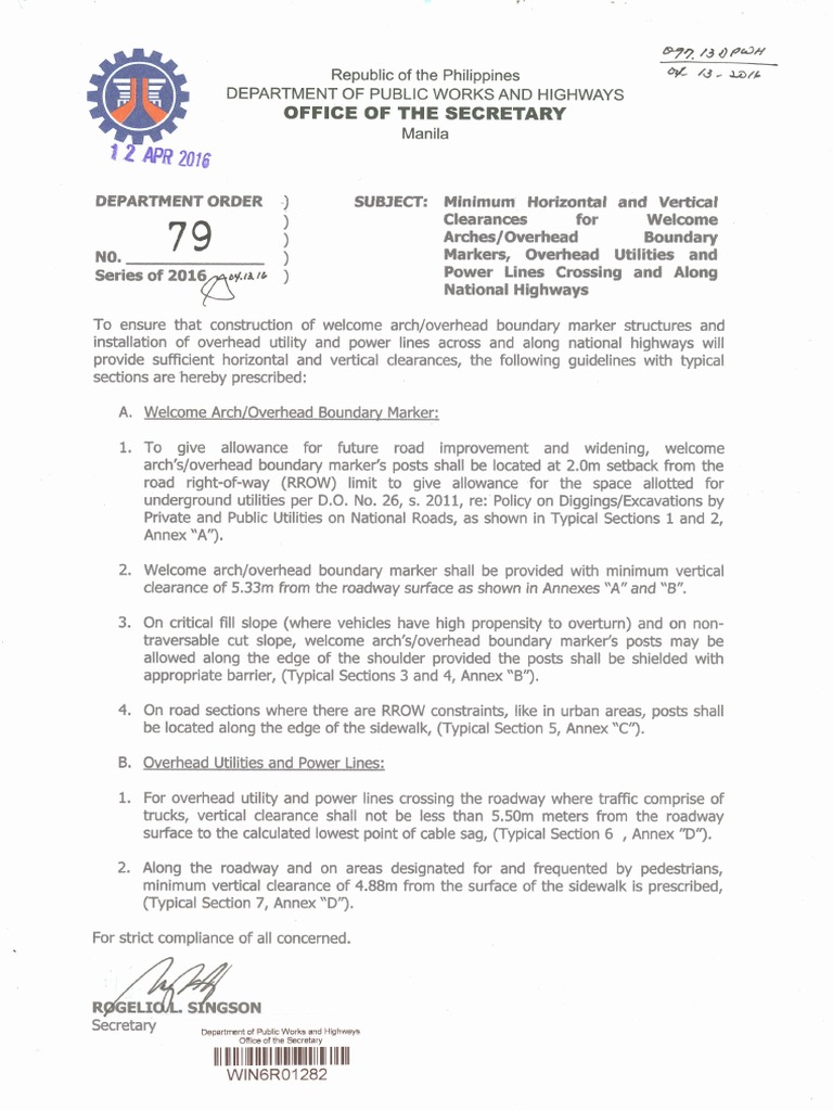 Horizontal Vertical Clearances DO - 079 - s2016 PDF | PDF | Sidewalk ...