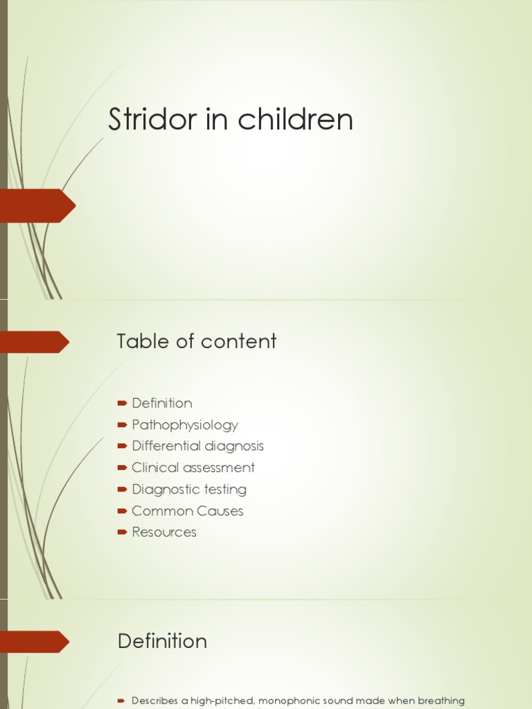 Stridor in Children: A Guide to Definition, Pathophysiology ...