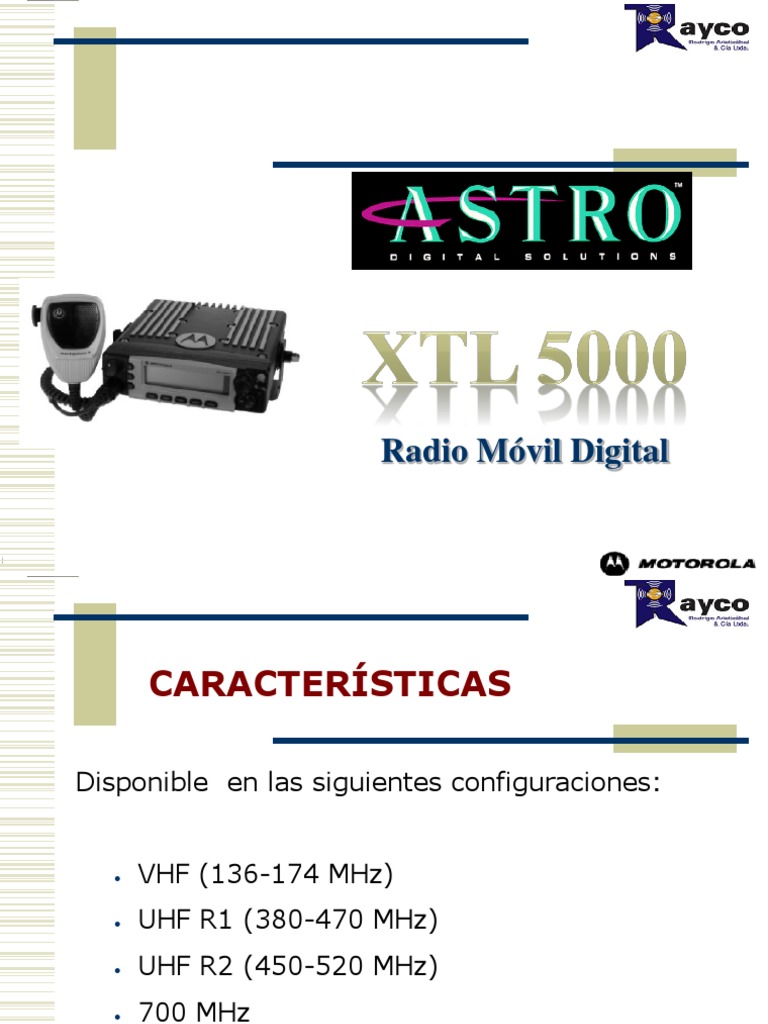 XTL 5000 | PDF | Extremos delantero y trasero | Tecnología de ...