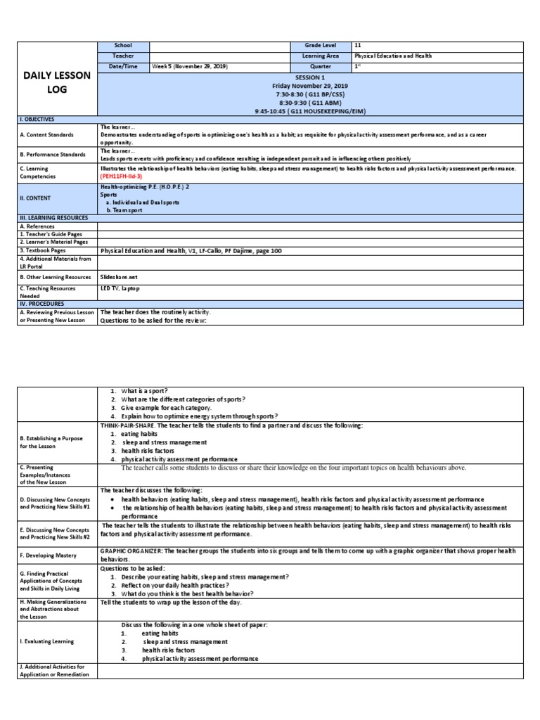 Physical Education and Health 2 | PDF | Stress Management | Physical ...