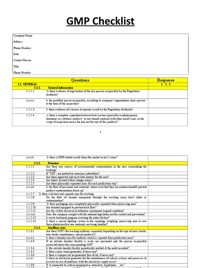 355 GMP Checklist | PDF | Sterilization (Microbiology) | Filtration