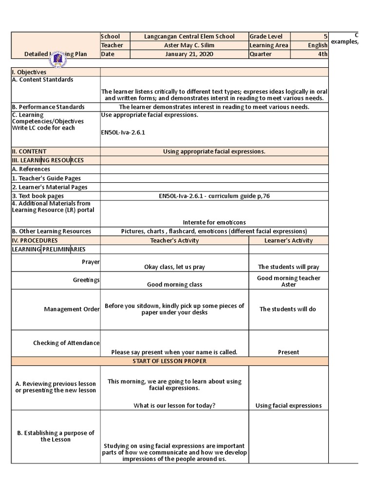 English - Use Appropriate Facial Expressions | PDF | Facial Expression ...
