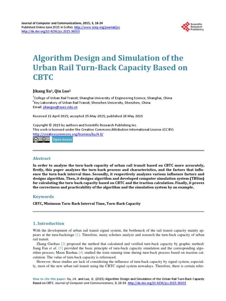 Algorithm Design of Rail Based On CBTC | PDF | Computer Simulation | Rapid Transit