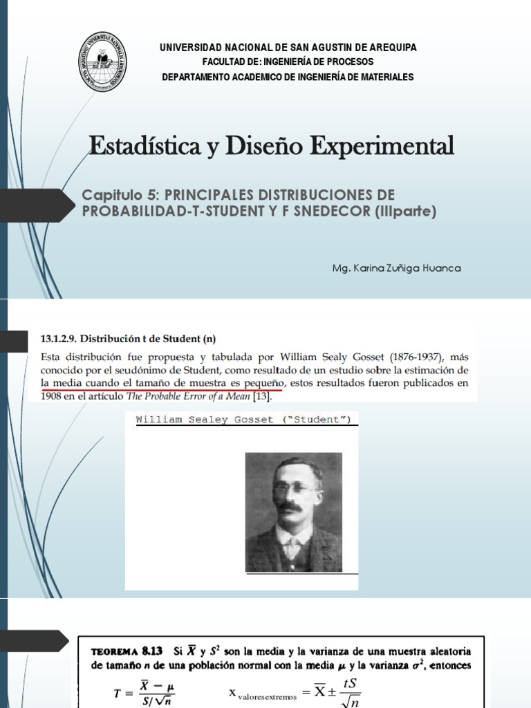 T Student | PDF | Distribución normal | Desviación Estándar