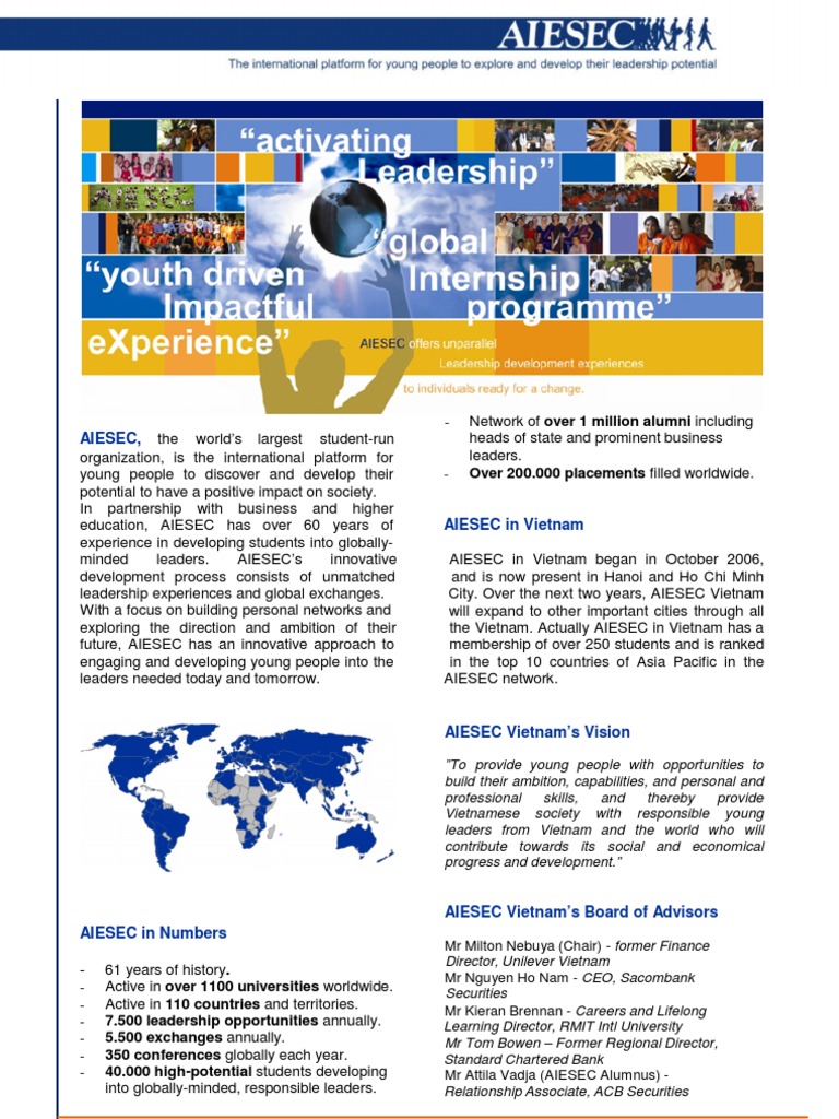 AIESEC Vietnam: Global Leadership Development | PDF | Business