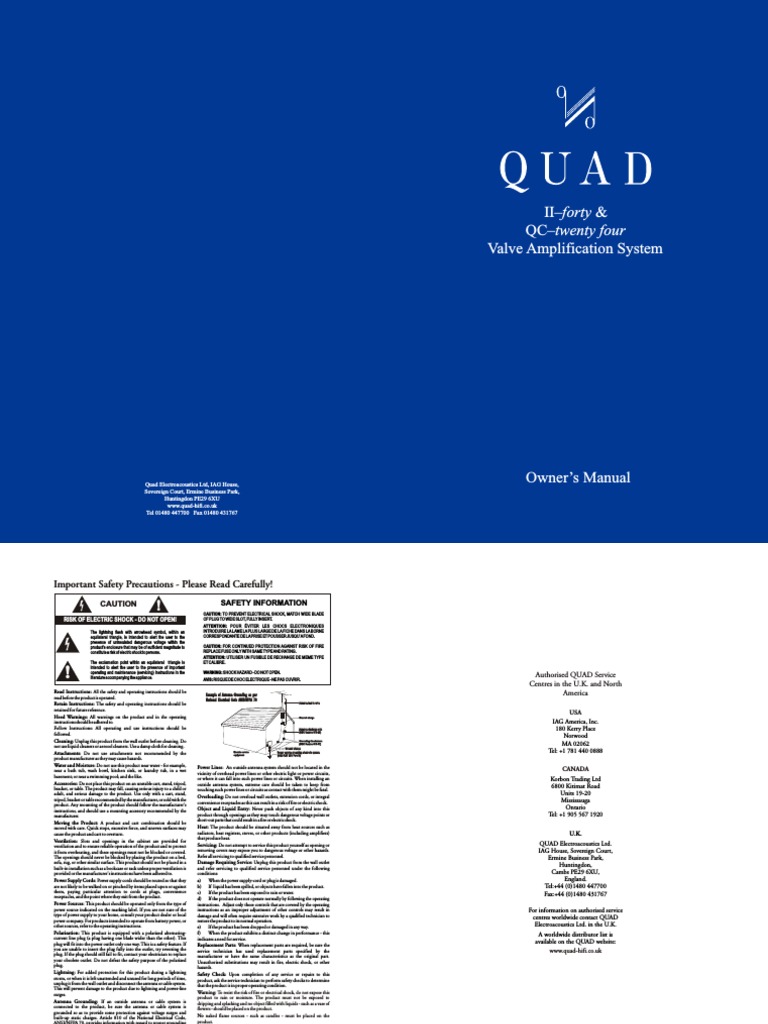 Quad QC 24 Owner's Manual | PDF | Vacuum Tube | Amplifier