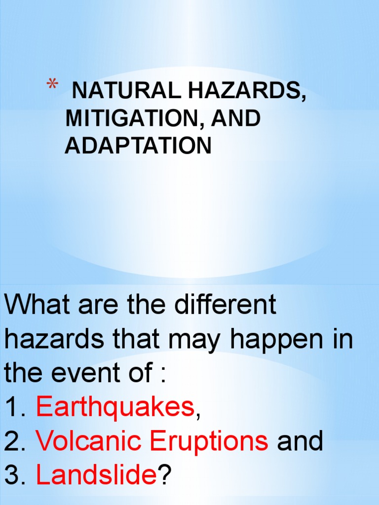 Natural Hazards, Mitigation, and Adaptation | PDF | Earthquakes | Volcano