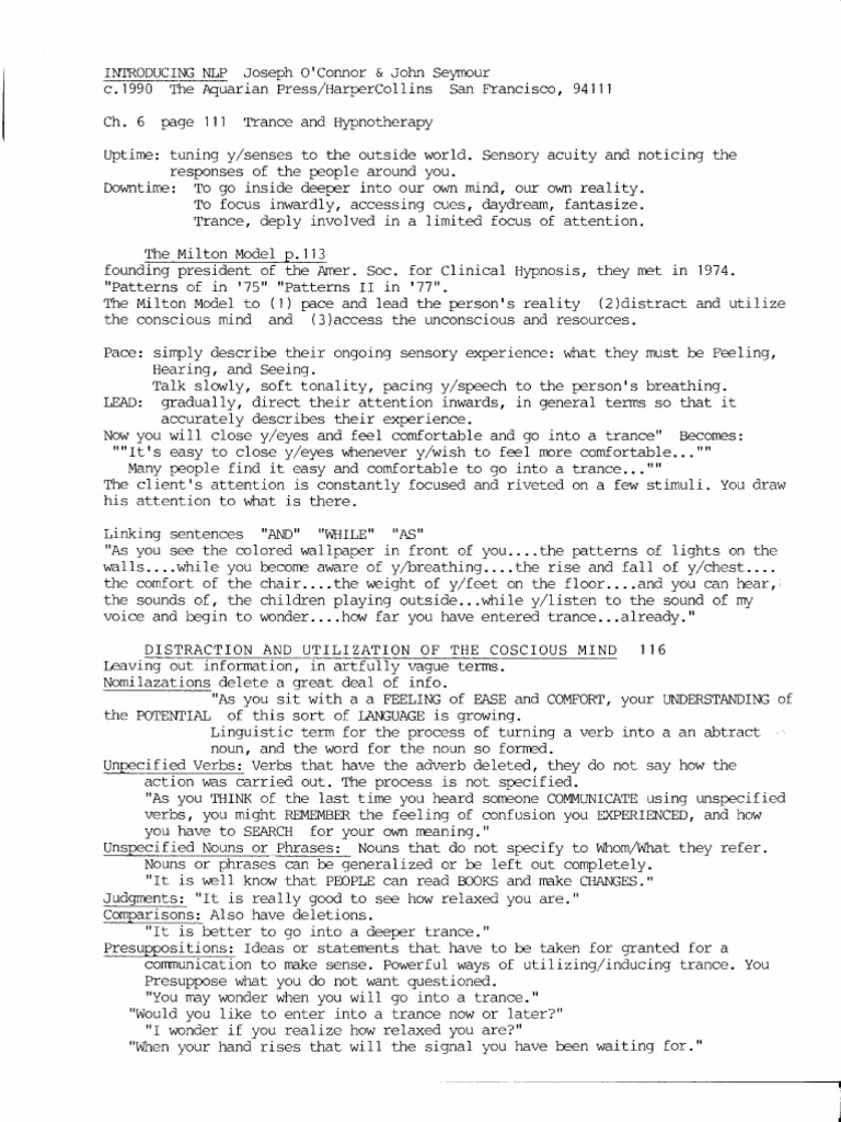 Joseph Oconnor Nlp In Sales Pdf