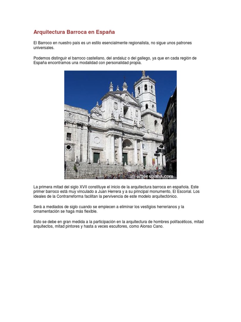 Arquitectura Barroca en España | PDF | Barroco | Santiago de compostela