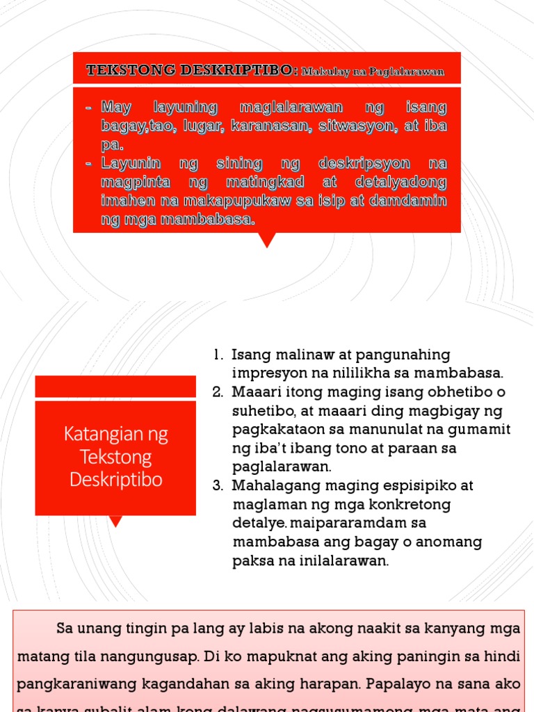 Tekstong Deskriptibo | PDF