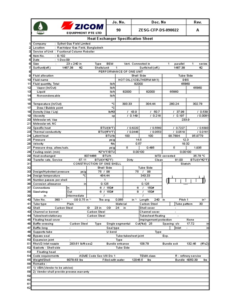 Data Sheet Gas Scrubber 42 Inch | PDF | Heat Exchanger | Pipe (Fluid ...