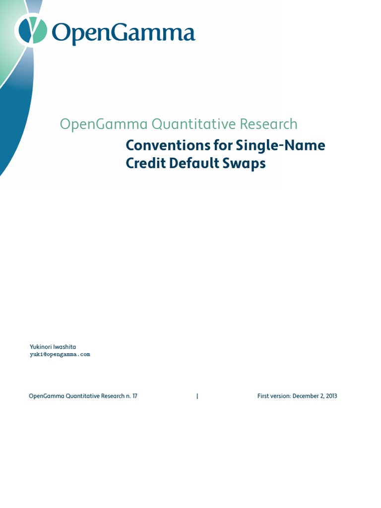 Single-Name CDS Conventions Overview | PDF | Credit Default Swap ...