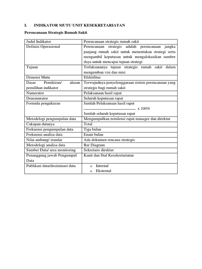 Indikator Mutu | PDF