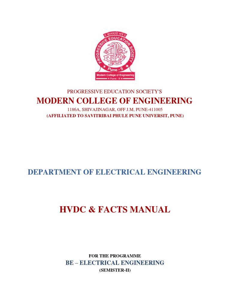 HVDC FACTS Lab Manual | PDF | High Voltage Direct Current | Power Inverter