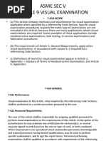 Asme Sec V Article 9 Visual Examination | PDF | Lighting | Visual Acuity