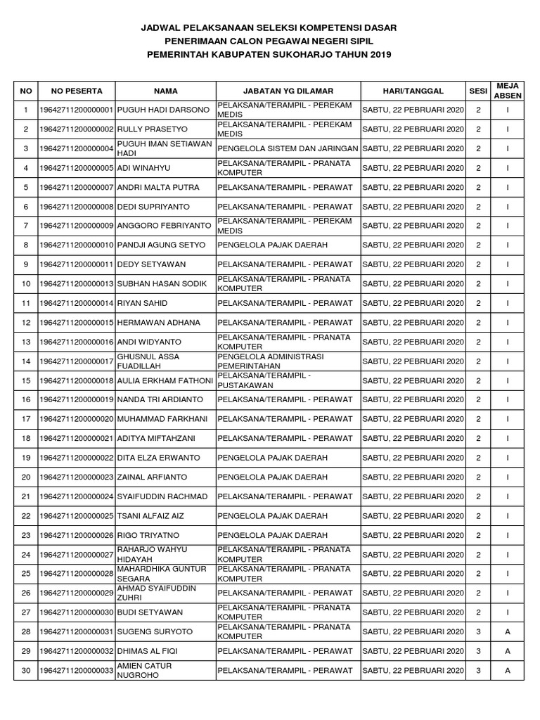 Lamp Jadwal SKD SKH 2019 | PDF