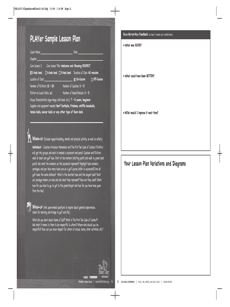 First Tee Lesson: Respect in Golf | PDF | Golf Course | Par (Score)